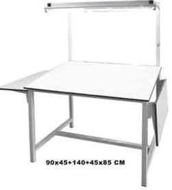 Ütü Paket Sabit Eğim Üstten Işıklı kırmalı kanatlı masa - z bant masa bant dikimhane sistemleri